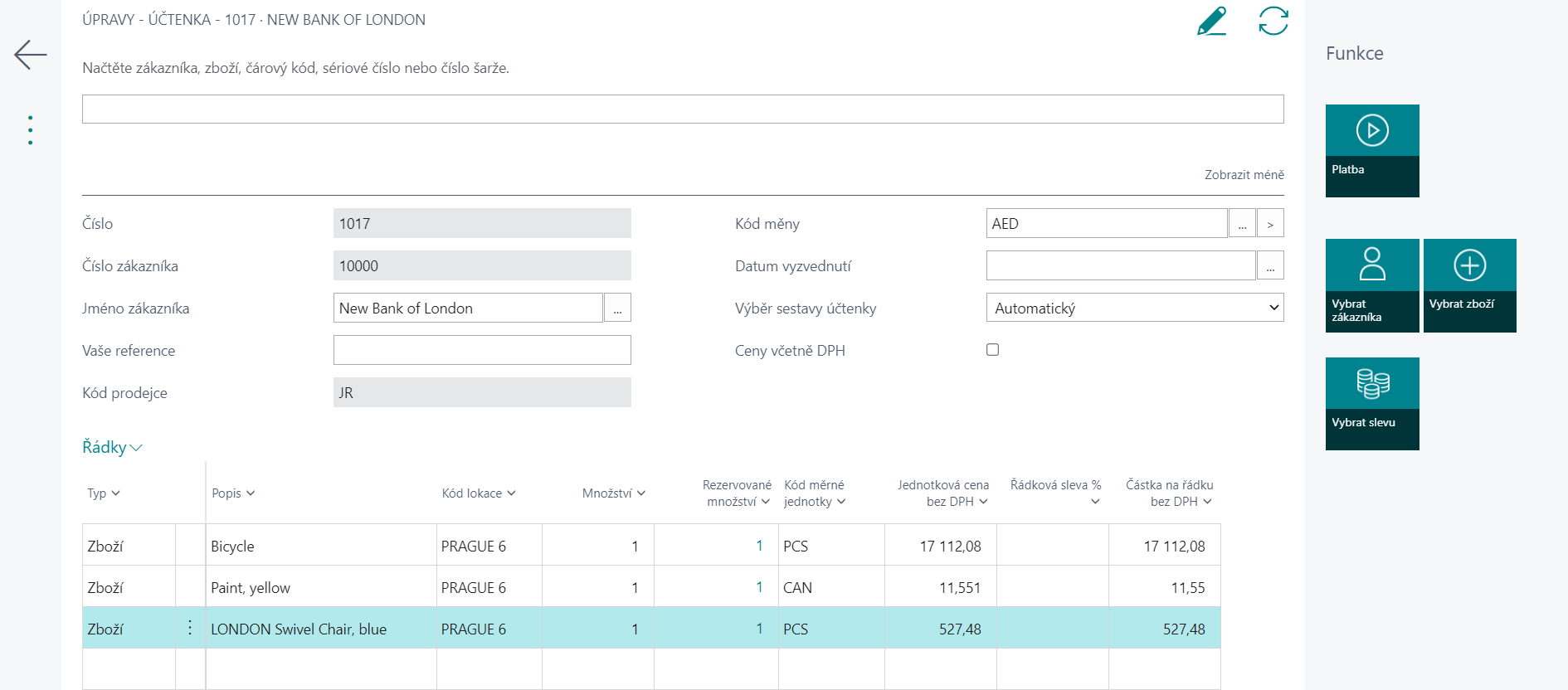 Zpracování e-shopových objednávek - Application On-line Help